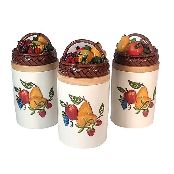 Designpac | Kitchen | 3 Designpac Embossed Ceramic Kitchen Cannisters ...